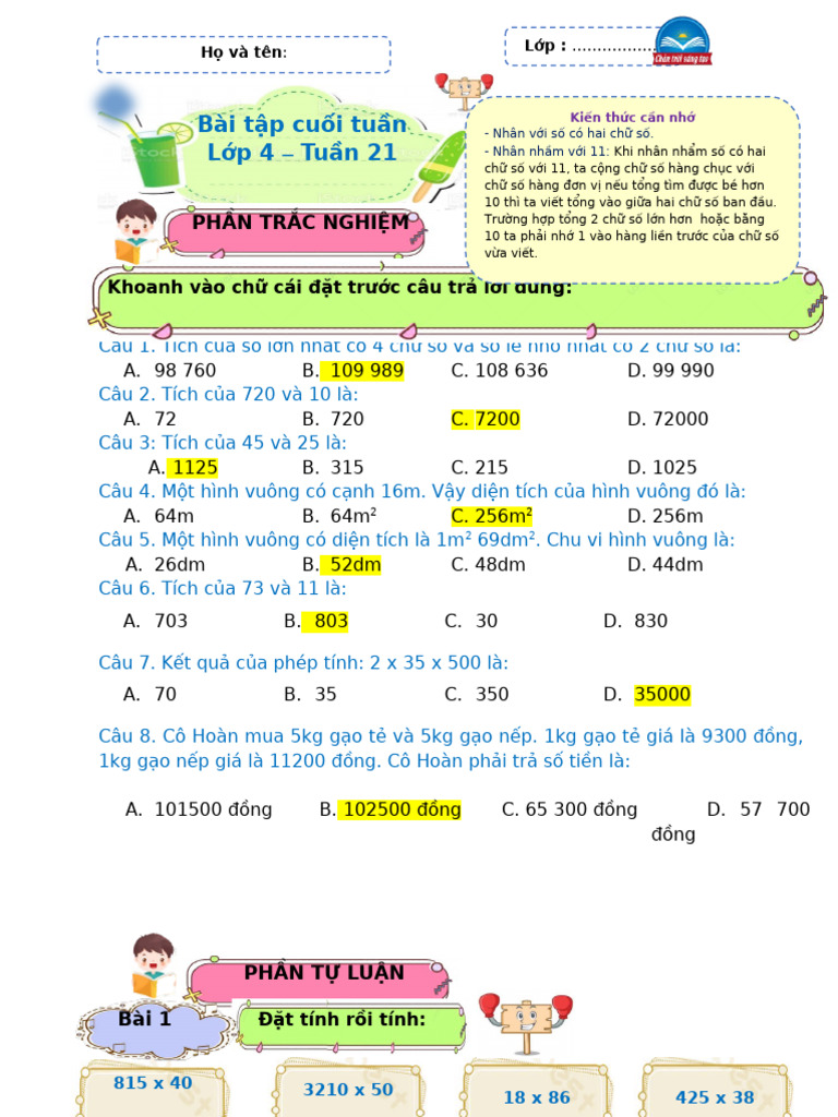 21.ĐÁP ÁN - BTCT 21 - Toán - CTST | PDF