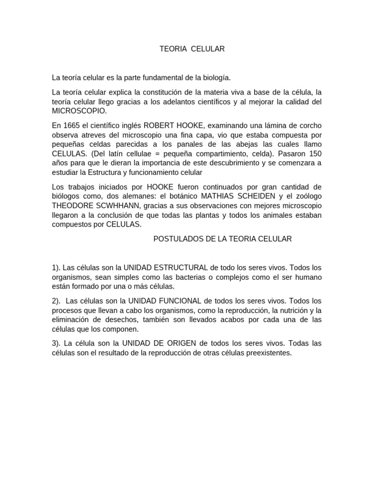 TEORIA CELULAR | PDF