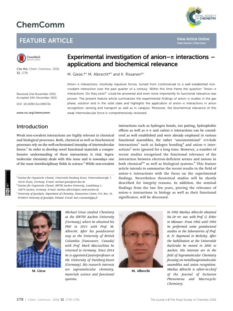 Chemcomm: Feature Article | PDF | Ion | Salt (Chemistry)