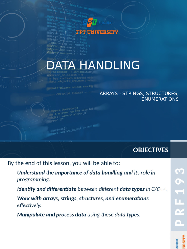 [PRF193]-4. Data Handling | PDF | String (Computer Science) | Integer (Computer Science)