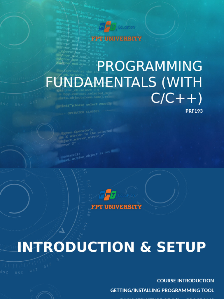 (PRF193) - 1.introduction & Setup | PDF | Computer Programming | C++