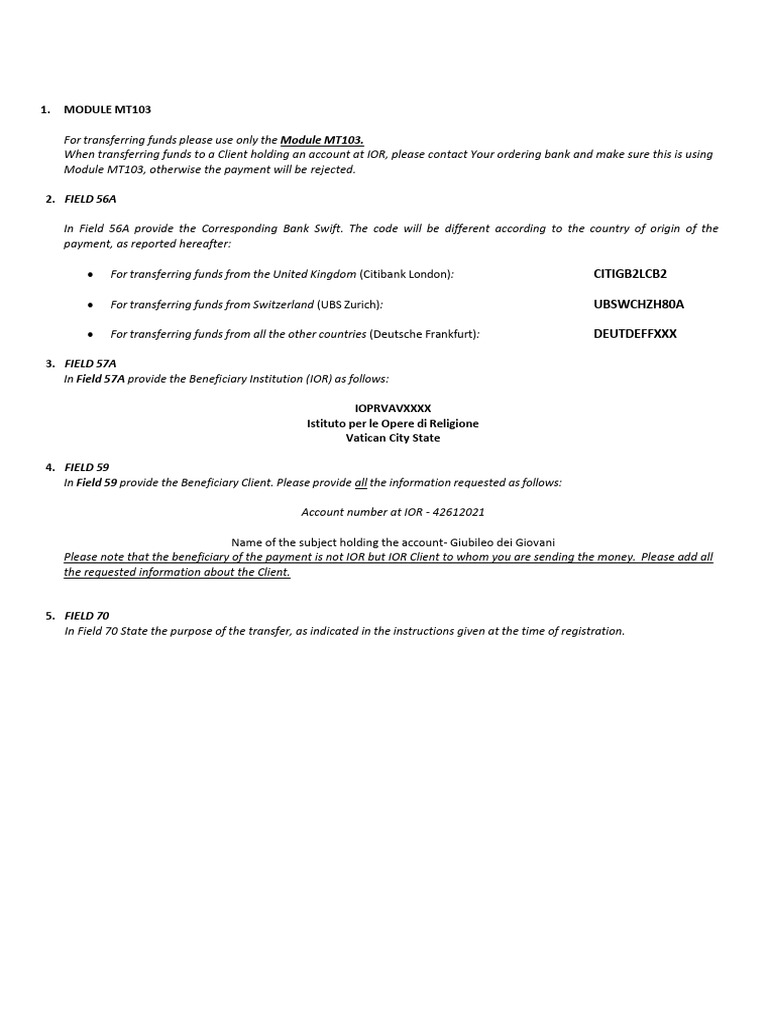 English Payment Instructions | PDF