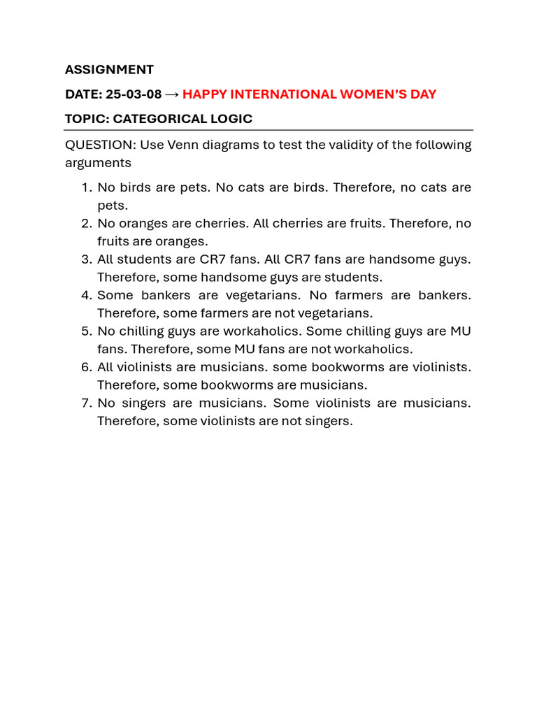 25-03-08 Assignment - Categorical Logic | PDF