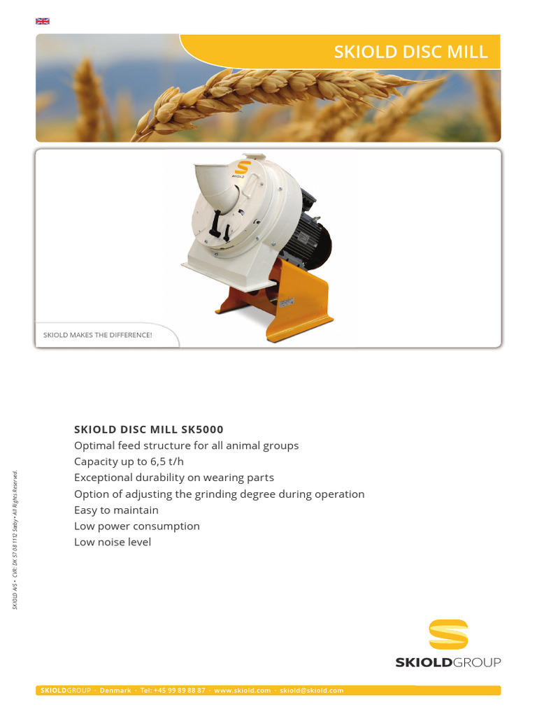 SKIOLD SK5000 Disc Mill Overview | PDF | Cereals | Agriculture