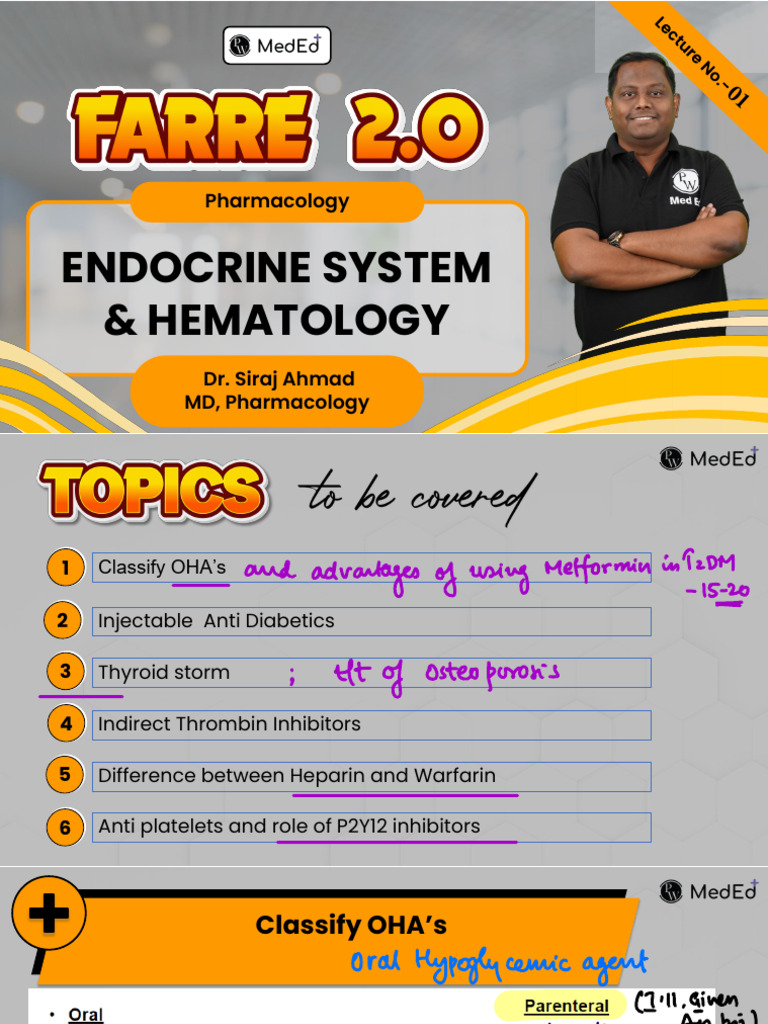 Thyroid Storm and OHA Classification | PDF | Hypoglycemia | Medical Specialties