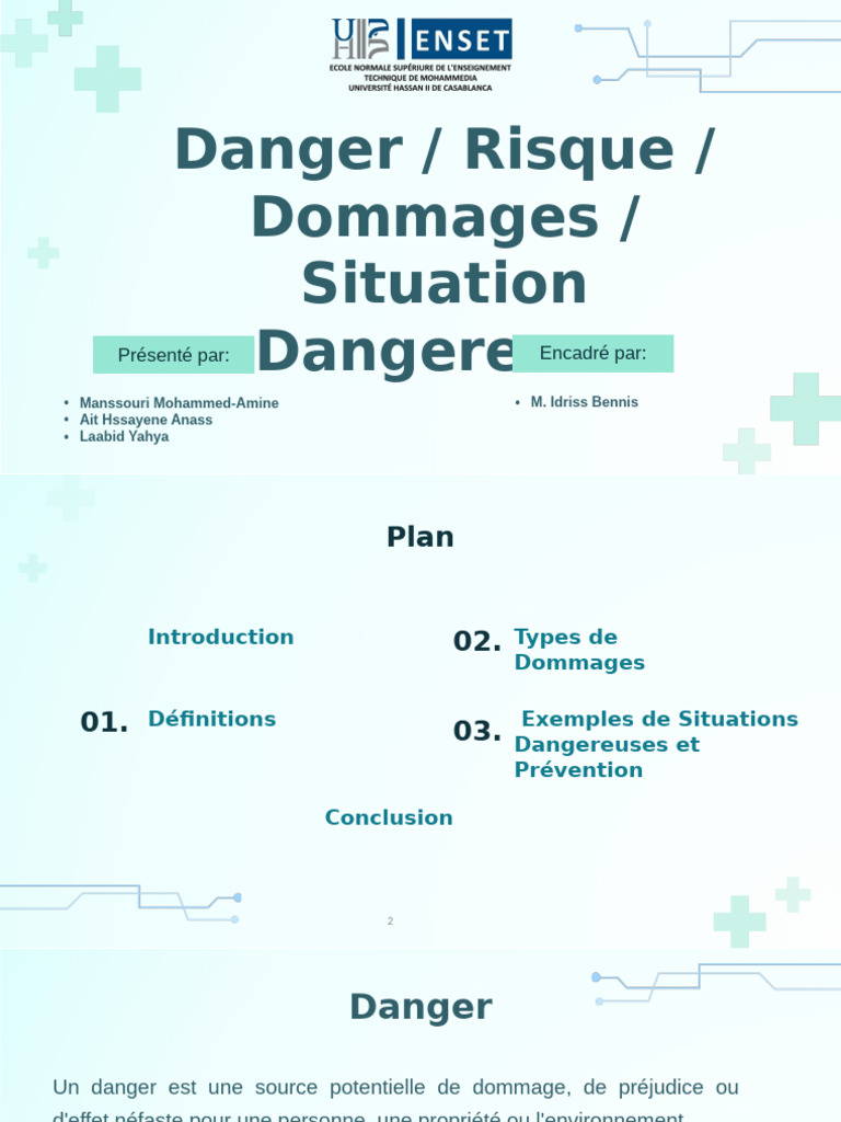 Danger, Risque Dommages, Situation Dangereuse | PDF | Risque | Dangers