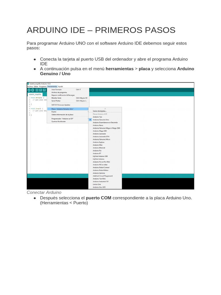 Arduino Ide - Primeros Pasos | PDF