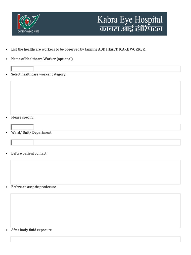 Hand Hygiene Audit | PDF