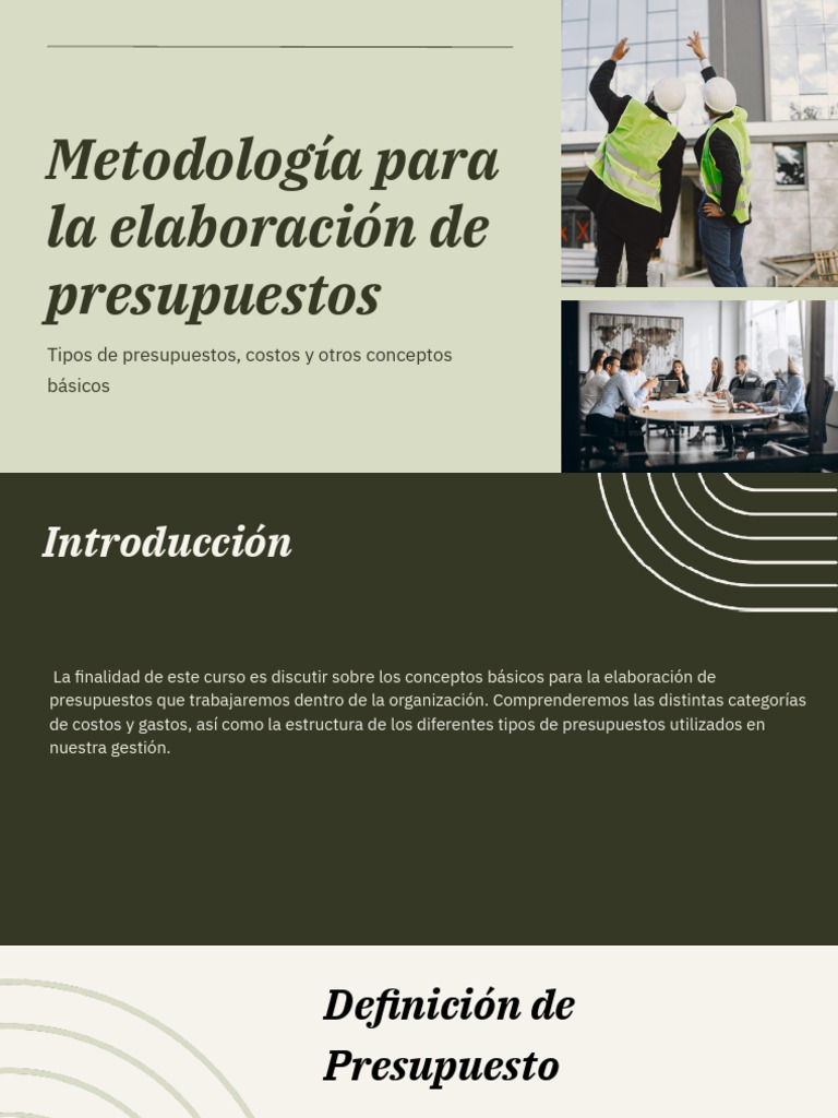 Metodología para La Elaboración de Presupuestos | PDF | Presupuesto | Negocios económicos