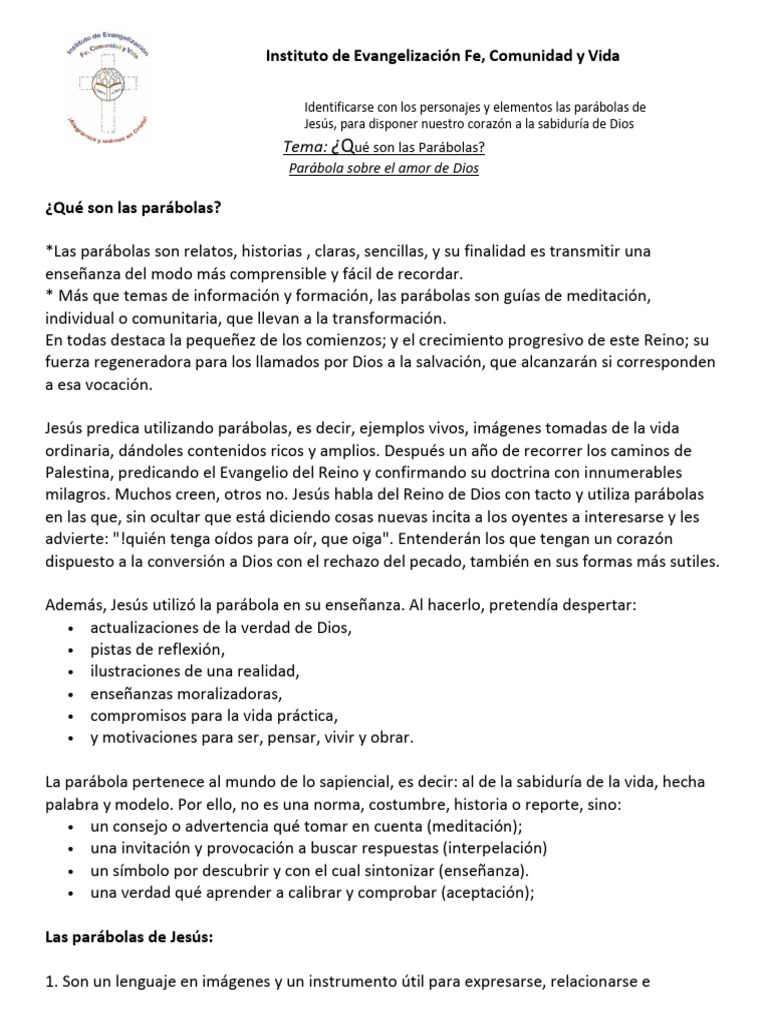 que son las parabolas | PDF | Parábolas de Jesús | Jesús
