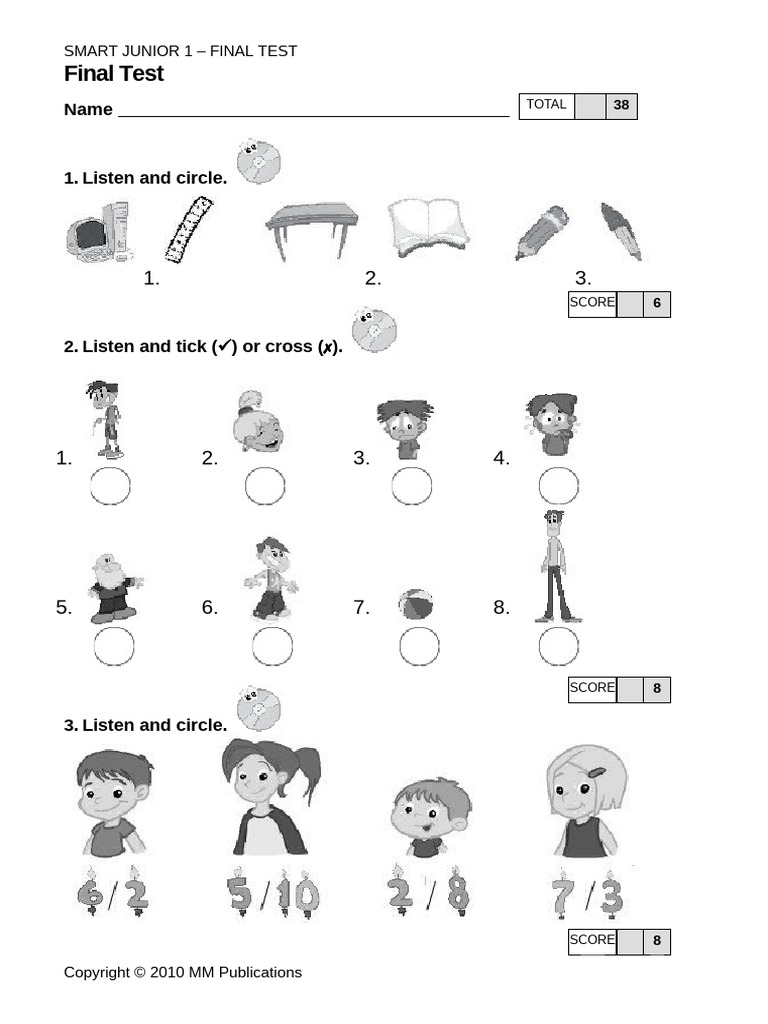 Smart Junior 1 Final Test Audio Guide | PDF