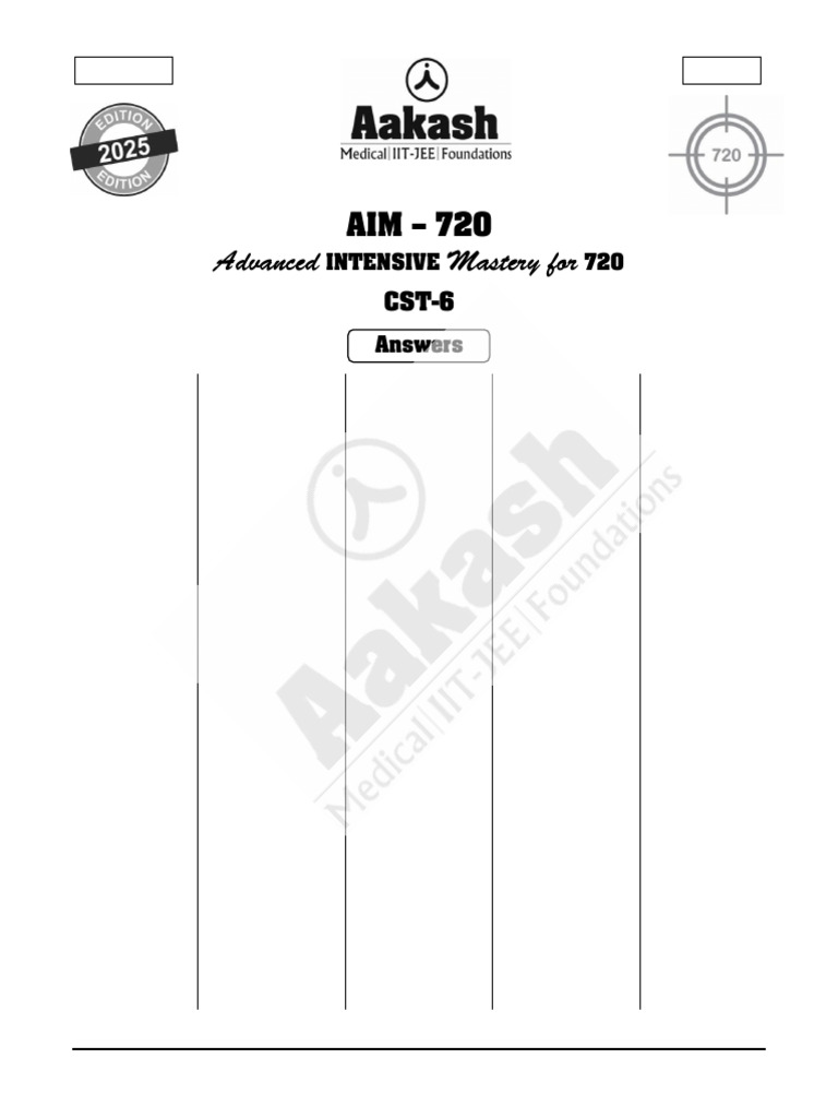 AIM 720 - CST 6A - 17 04 2025 - Sol | PDF | Dna | Meiosis
