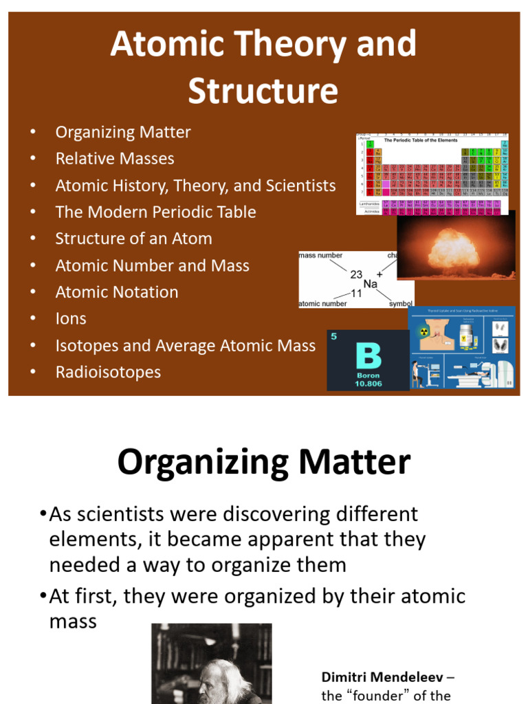 Atomic Theory and Structure | PDF | Atomic Nucleus | Atoms