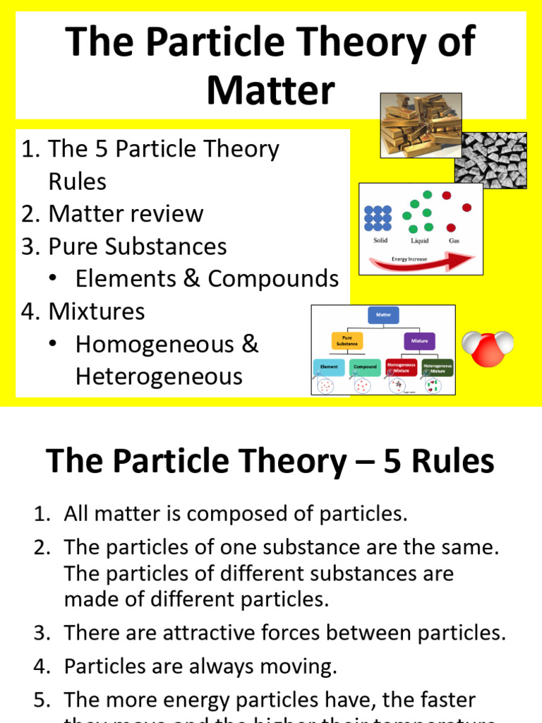 Understanding Particle Theory of Matter | PDF | Mixture | Chemical ...