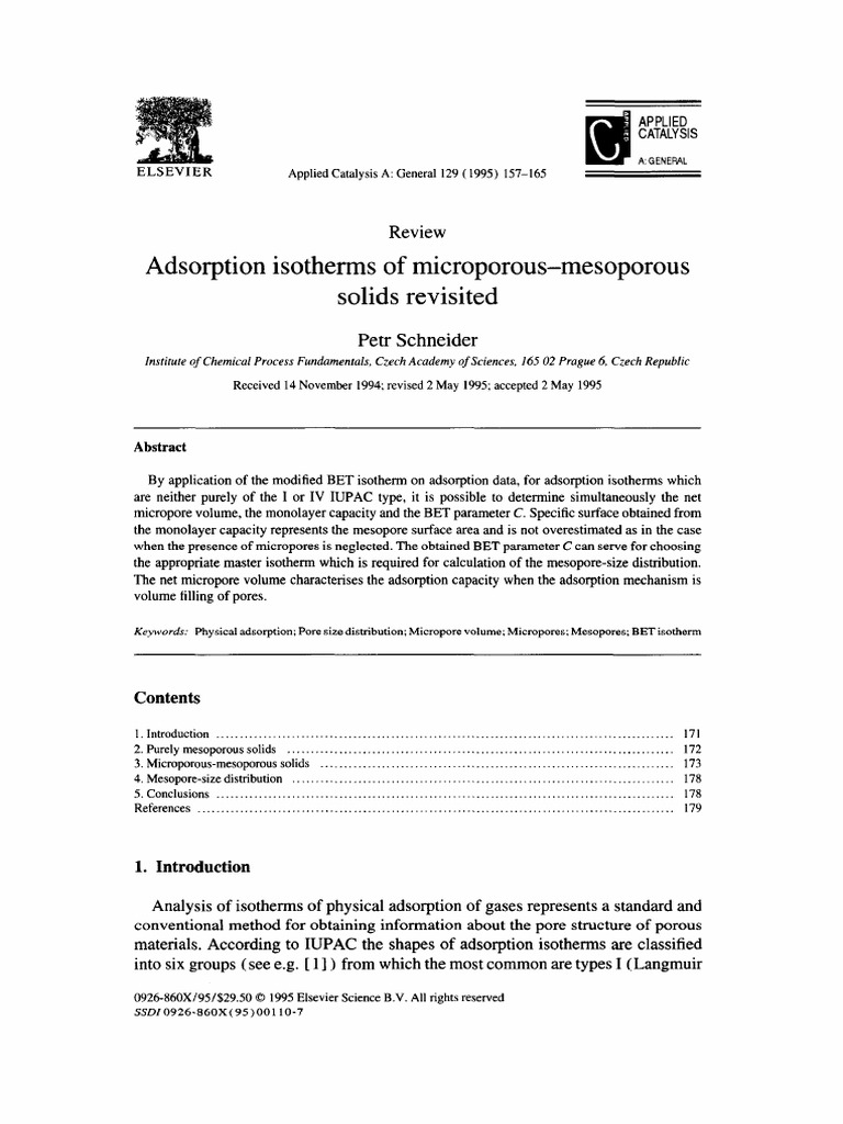 Schneider1995 Microporos | PDF | Adsorption | Materials Science