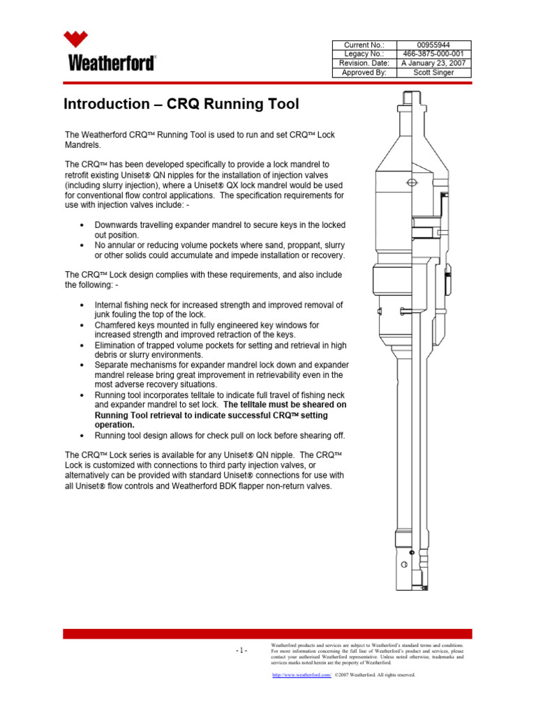 CRQ Running Tool Assembly Guide | PDF | Screw | Equipment