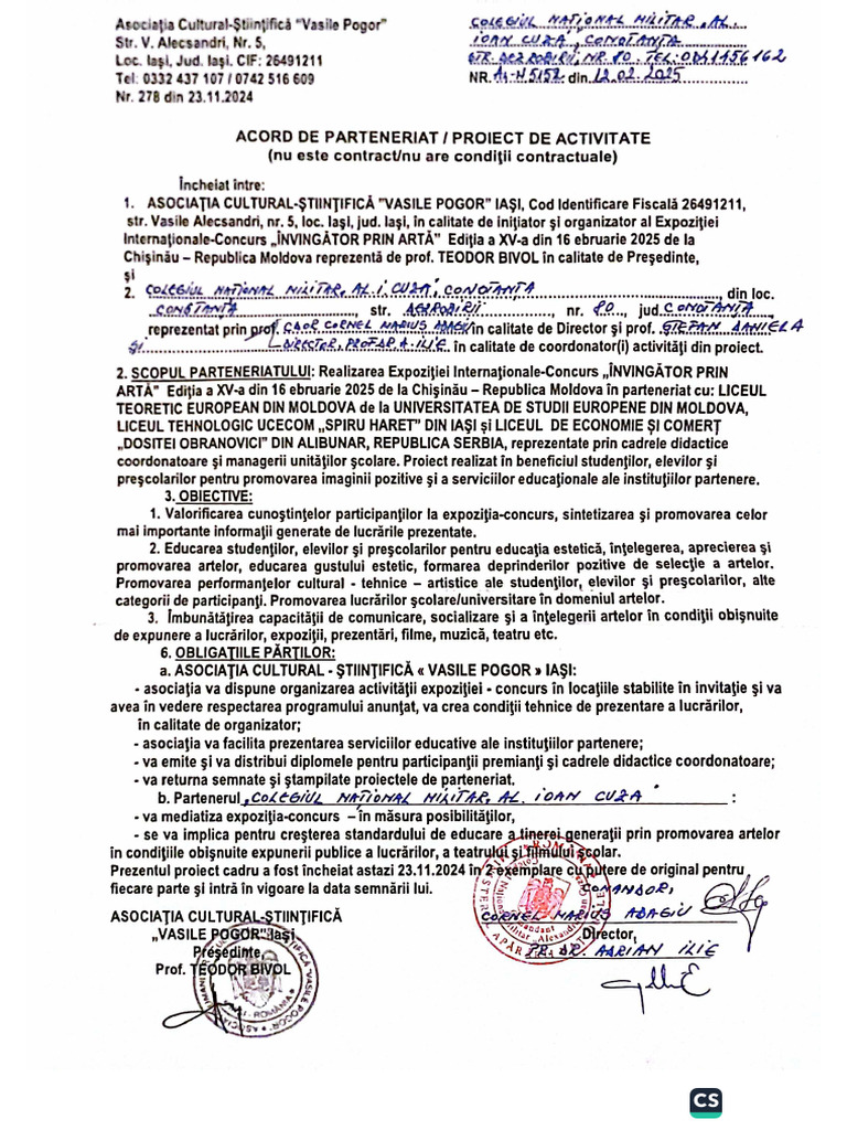 Acord de Parteneriat | PDF