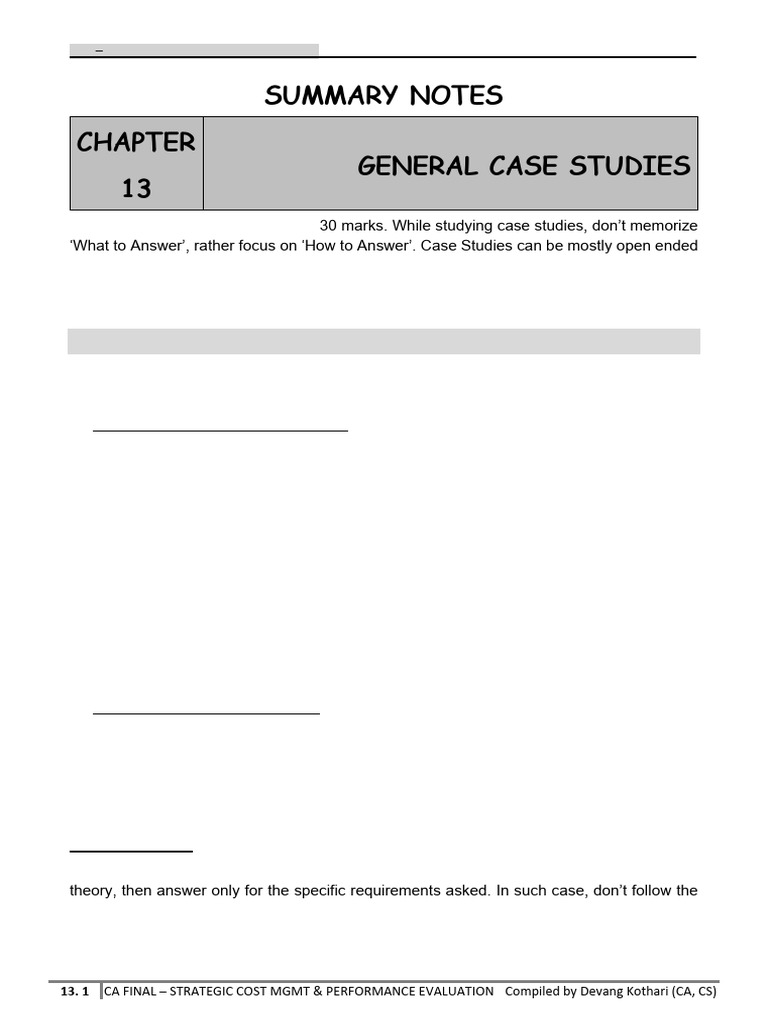 CH 13 Case Study | PDF