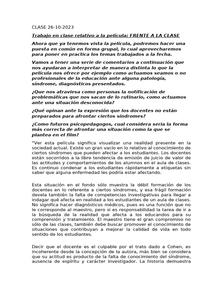 CLASE 26-10-2023 Did 2 | PDF | Enseñando | Conocimiento