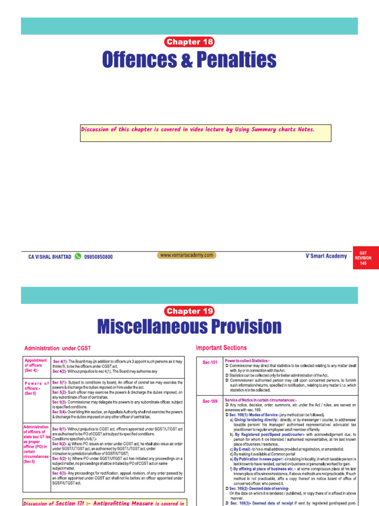Chapter 18 & 19 Offences and Penalties and Miscellaneous | PDF