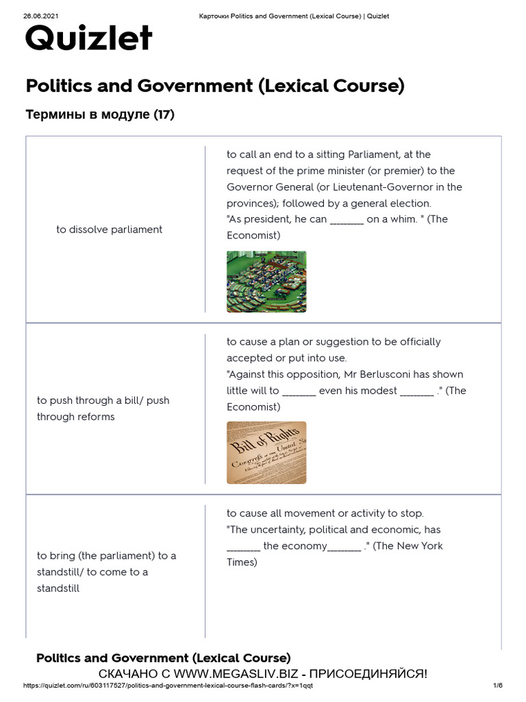 Politics and Government Vocabulary Flashcards | PDF | Voting | Elections