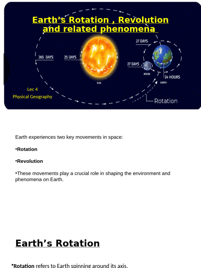 Lec 4 Rotation Revolution | PDF | Moon | Earth