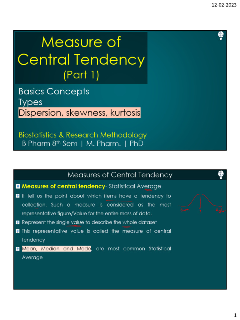 Measure of Central Tendency Dispersion | PDF | Standard Deviation ...
