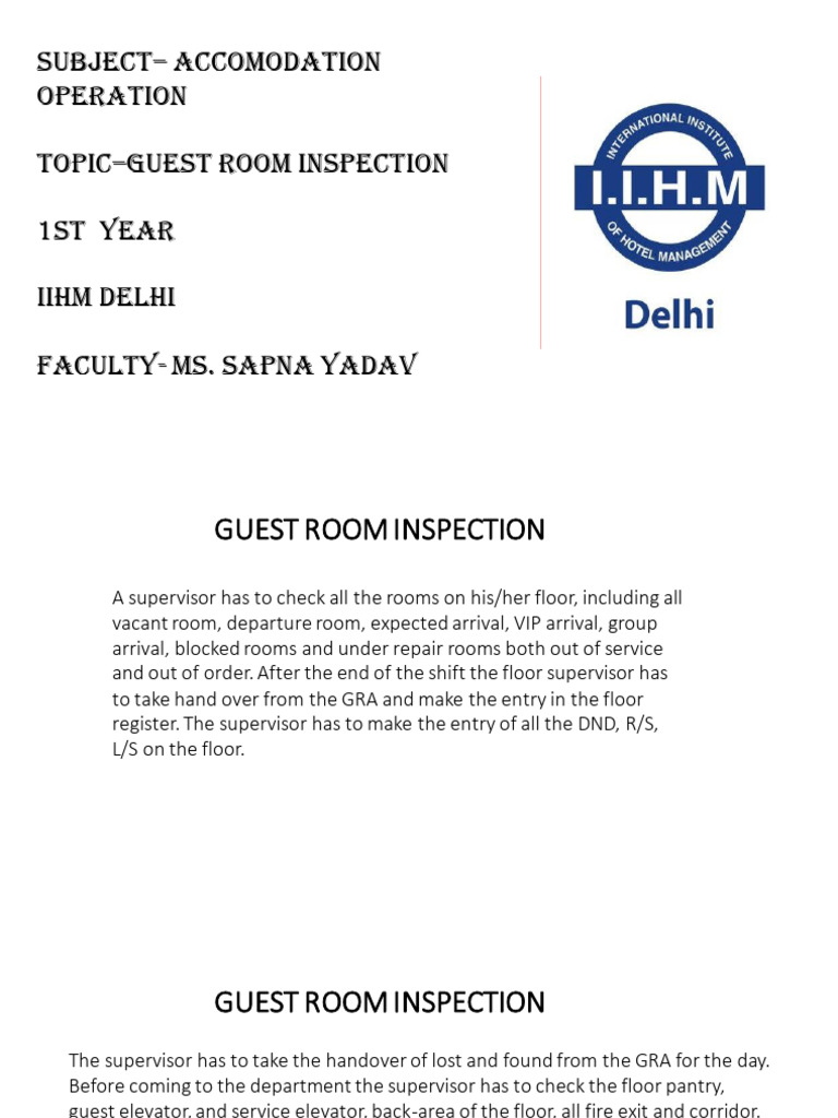 Guest Room Inspection | PDF | Bathroom