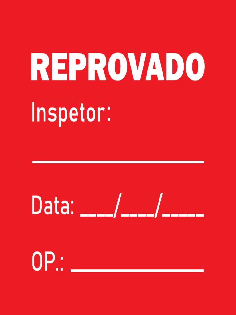 5000 Unid - Rótulo - Reprovado 3x3 | PDF