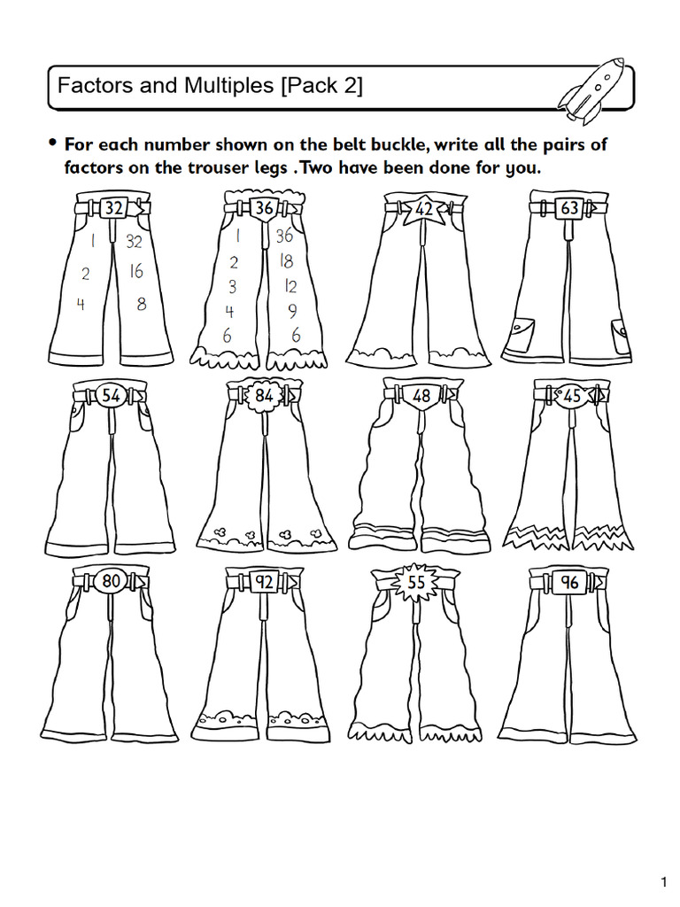 Factors, Multiples, Common Factors, Common Multiples (Pack 2) | PDF ...