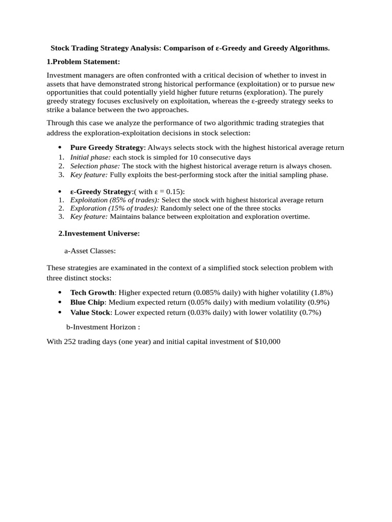 Stock Trading Strategy Analysis | PDF | Sharpe Ratio | Investing