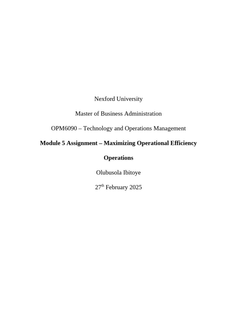 OPM6090 Module 5 Assignment | PDF | Warehouse | Inventory