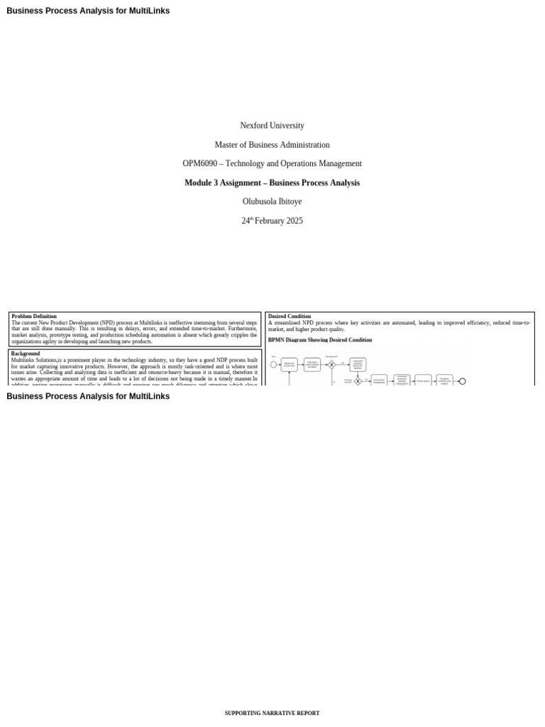 OPM6090 Module 3 Assignment | PDF | Business Process | Automation