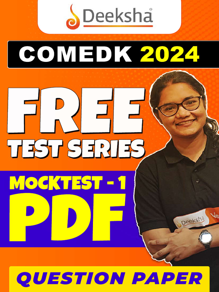 COMEDK 2024 Mock Test Paper PDF | PDF | Acid | Ester