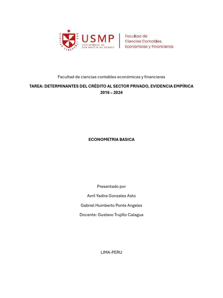 Econometria Modelo Final | PDF | Econometría | Bancos