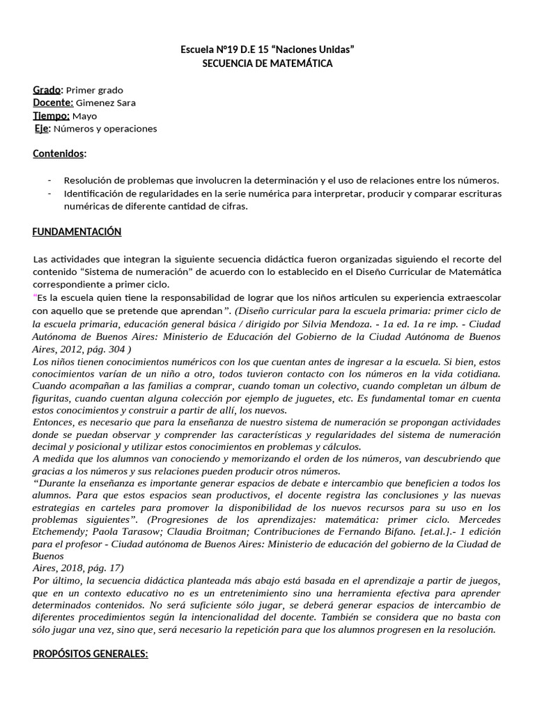 Regularidades Numéricas en Primer Grado | PDF | Enseñando | Aprendizaje