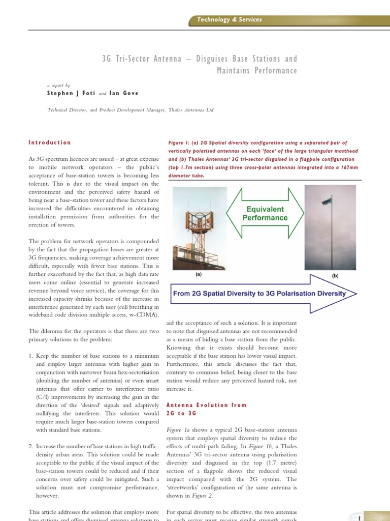 3G Tri-Sector Antenna - Disguises Base Stations and Maintains ...