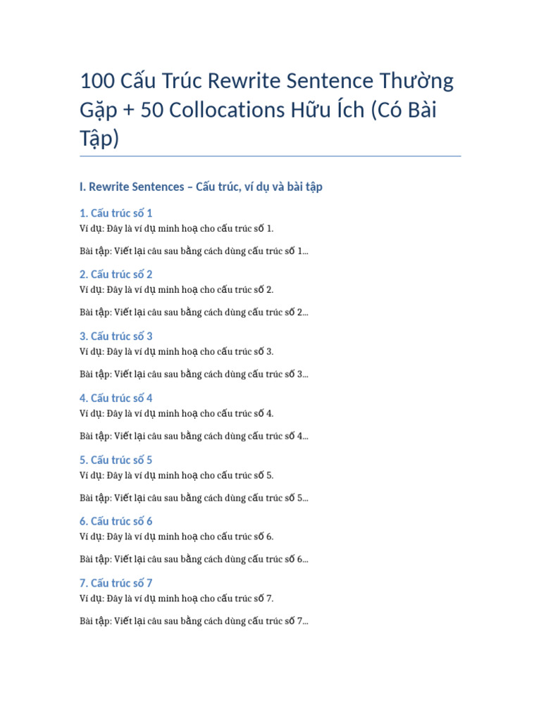 Rewrite Collocations HSG Full | PDF