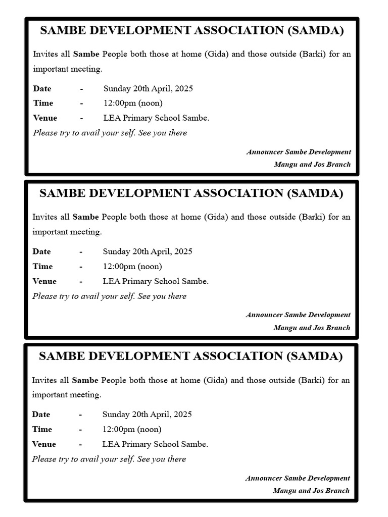 Sambe Invitation | PDF