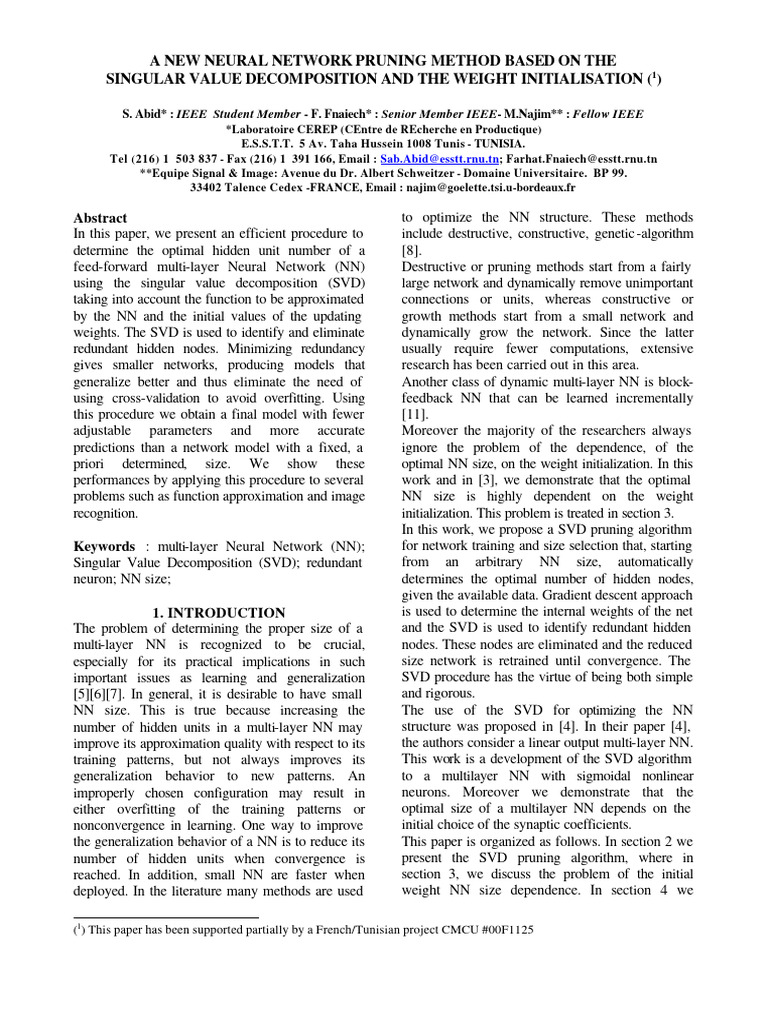 A New Neural Network Pruning Method Base | PDF | Matrix (Mathematics) | Least Squares