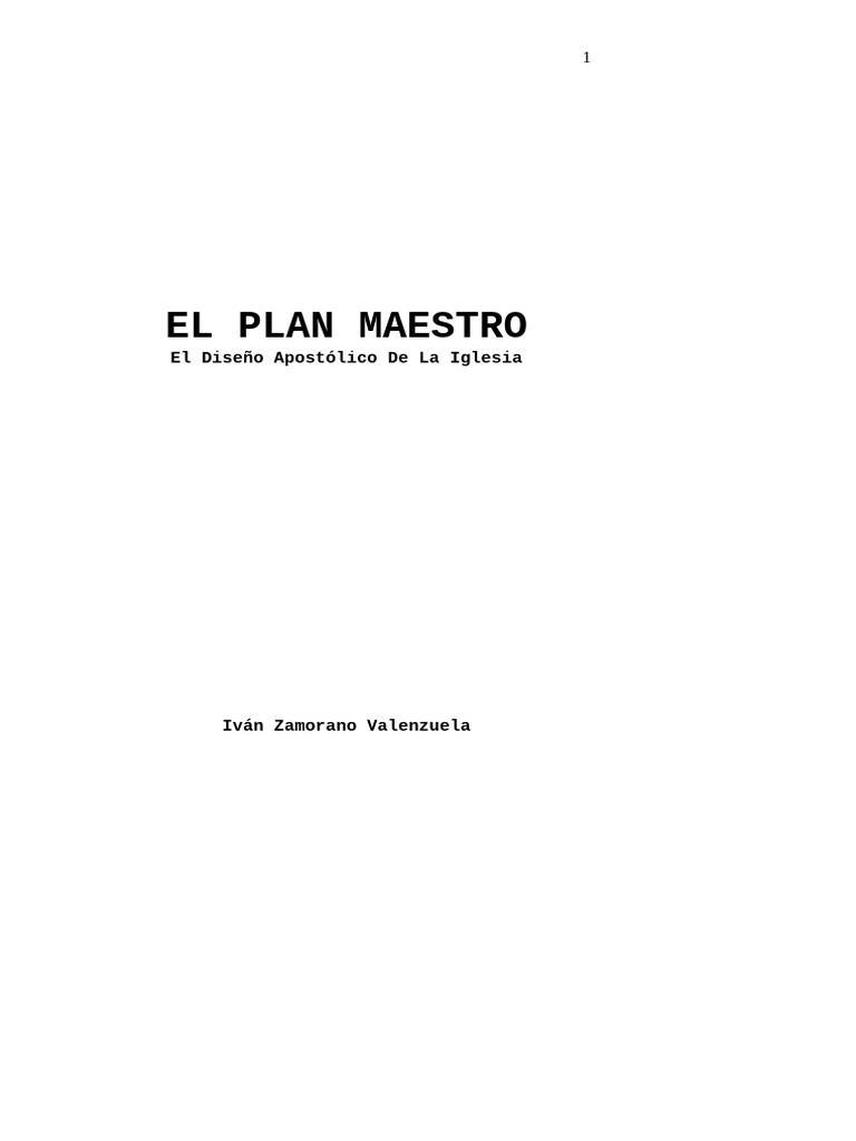 El Plan Maestro | PDF | Cristo (título) | Pablo el apóstol