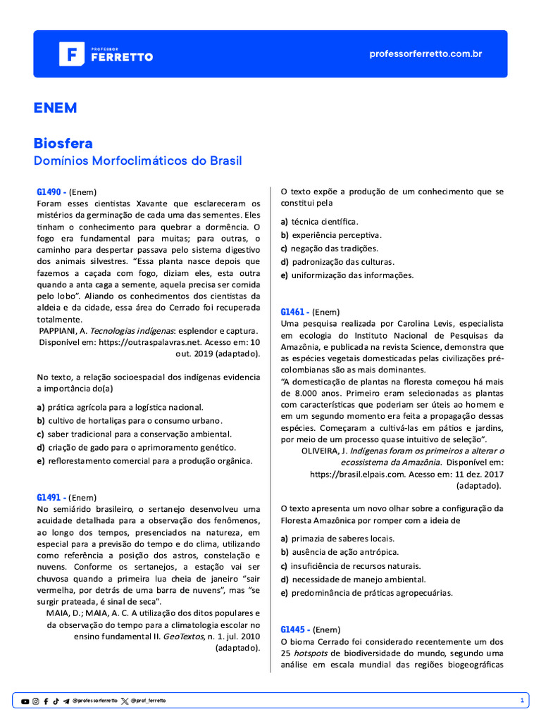 Importância do saber tradicional na conservação | PDF | Agricultura ...