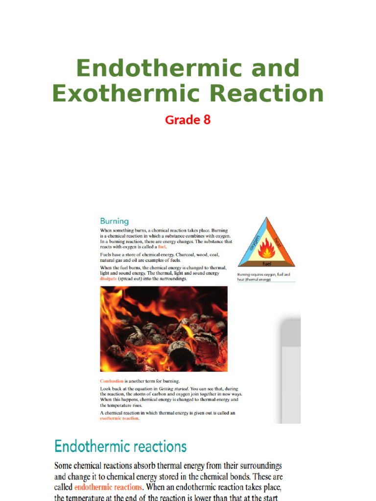 Exo and Endothermic Reaction | PDF