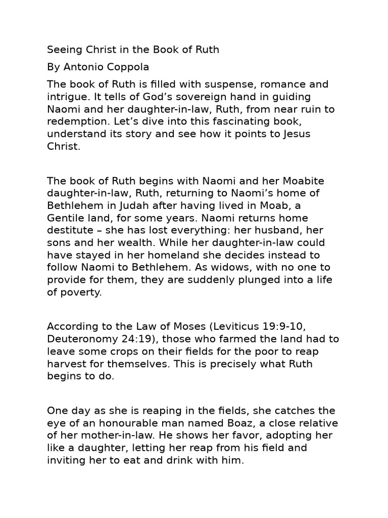 Seeing Christ in the Book of Ruth | PDF | Book Of Ruth | Ruth (Biblical Figure)