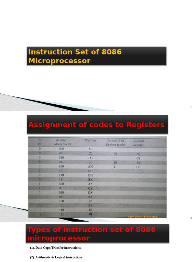 8086 Instruction Set Overview | PDF | Pointer (Computer Programming ...