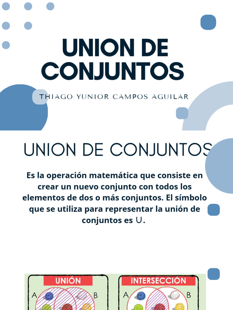 Unión de Conjuntos: Conceptos Básicos | PDF
