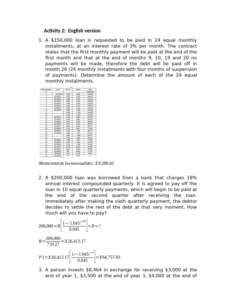 Loan and Investment Calculations Guide | PDF | Interest | Loans