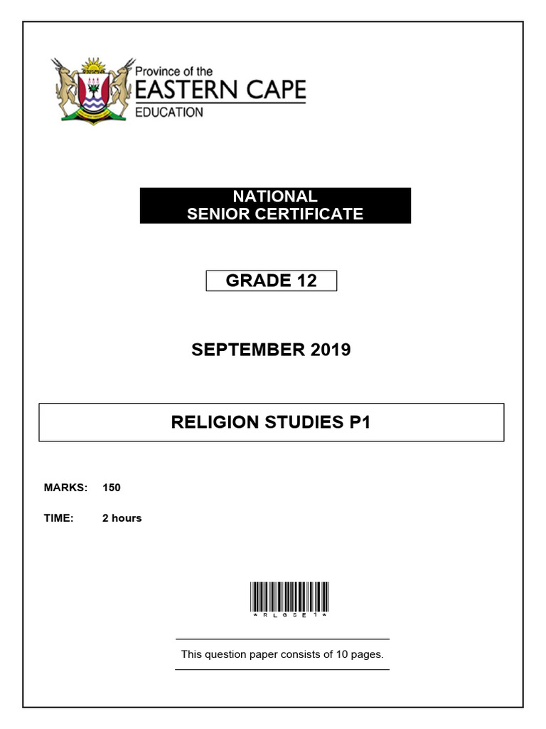 Religious Studies P1 QP Sept2019 English | PDF | Faith | Reincarnation