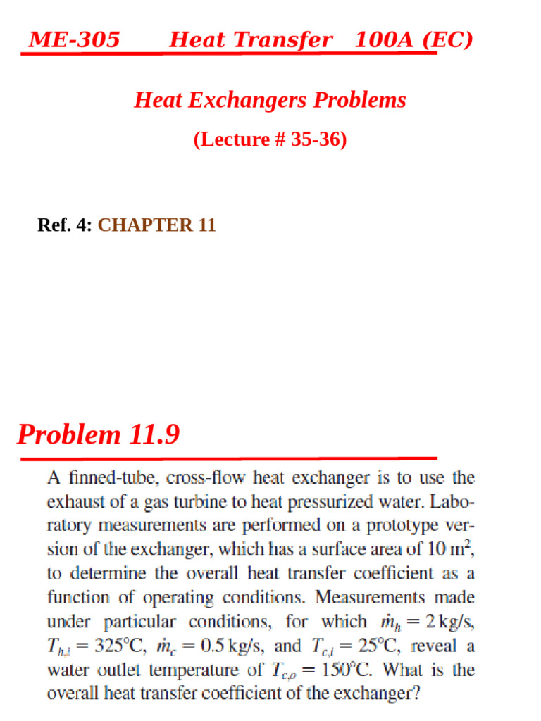 Lec 35,36 Heat Exchanger Problems | PDF