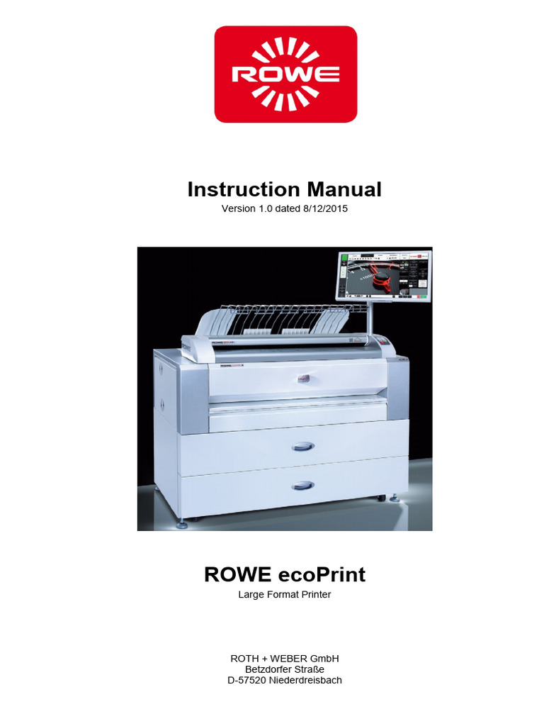 ROWE EcoPrint Operating Manual 1.0 en | PDF | Safety | International Electrotechnical Commission